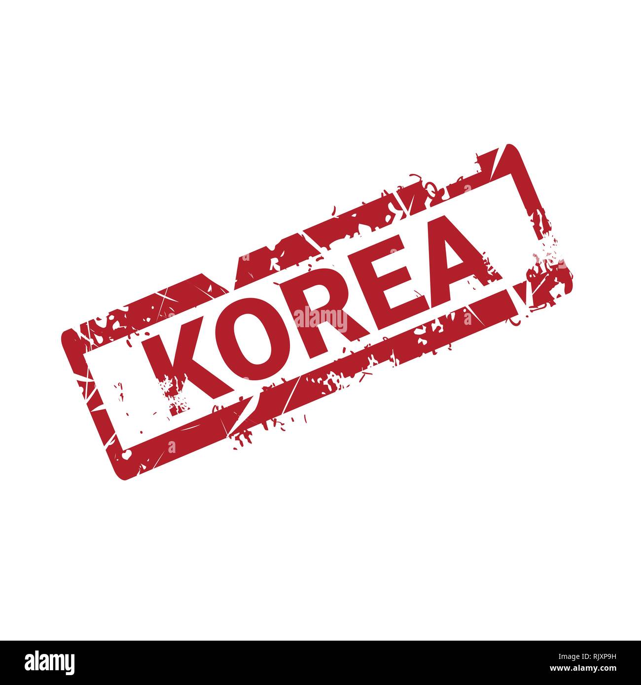 Korea Stamp Grunge Sticker Isolated Template On White Background Stock ...