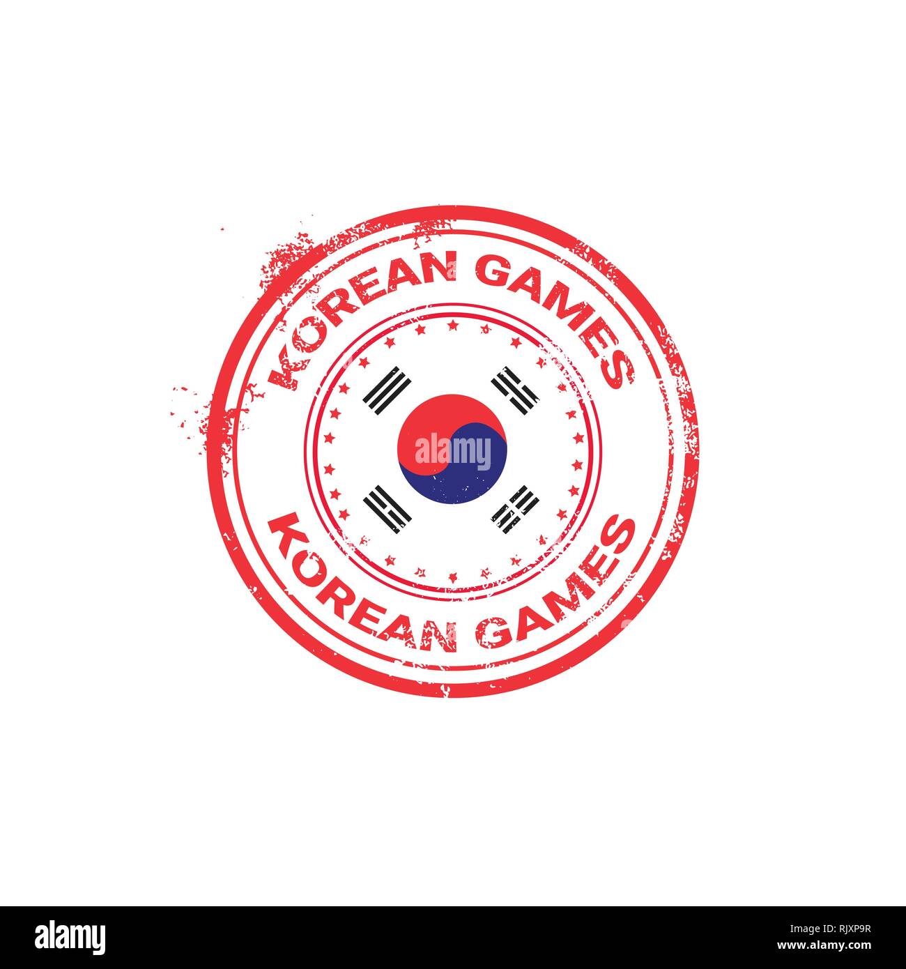 Korean Games Grunge Sticker Isolated Template Badge On White Background ...