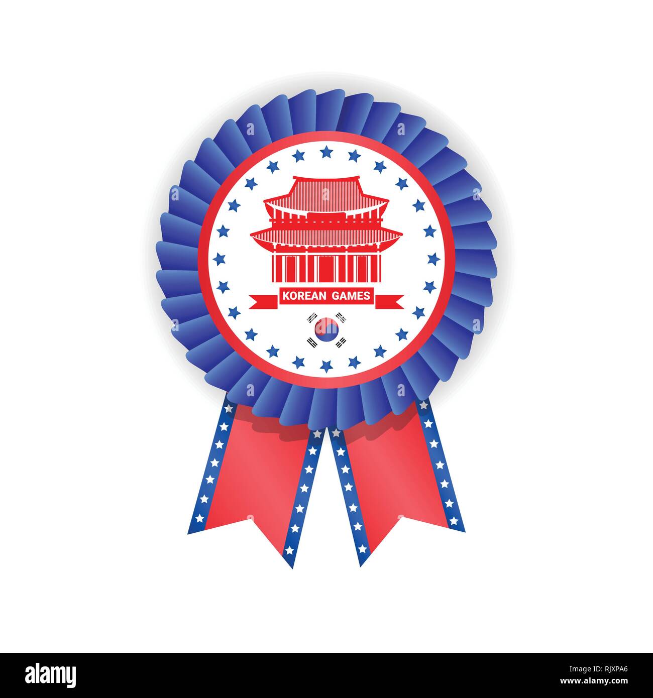 Medal Traditional Temple South Korea Games Concept Isolated Template ...