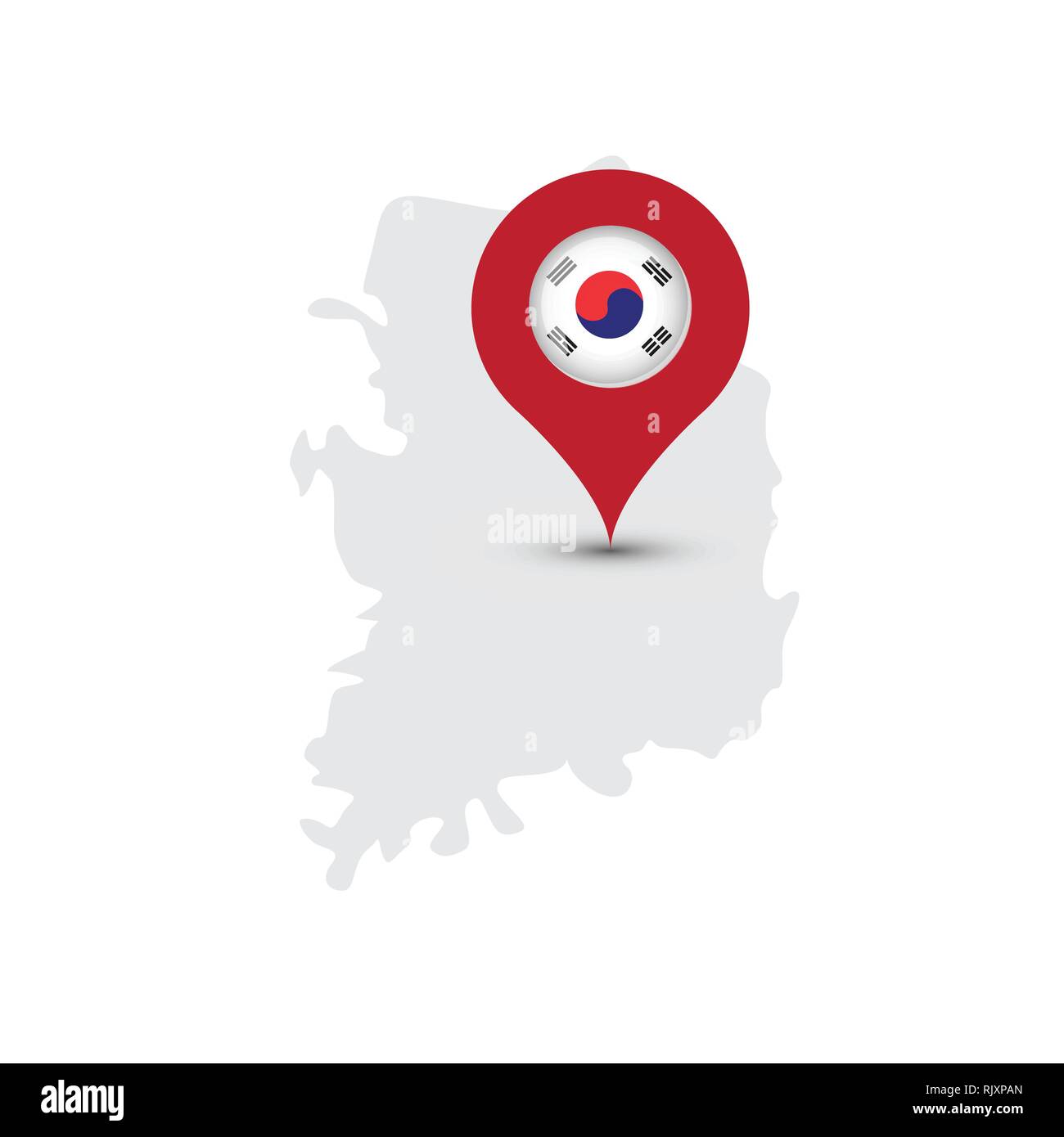 South Korea Map With Pointer Decorated Korean Flag Isolated Stock Vector Image & Art - Alamy