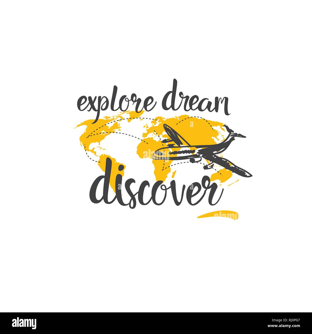 Globe earth hand lettering Cut Out Stock Images & Pictures - Alamy