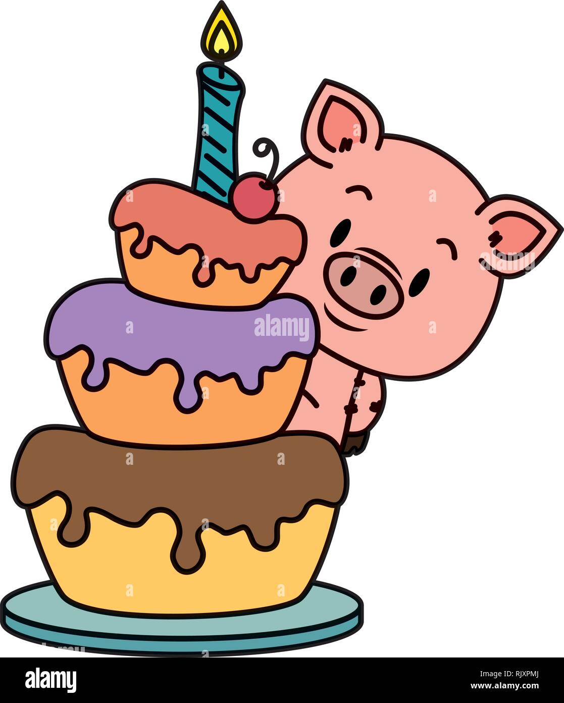 cute little pig character Stock Vector Image & Art - Alamy