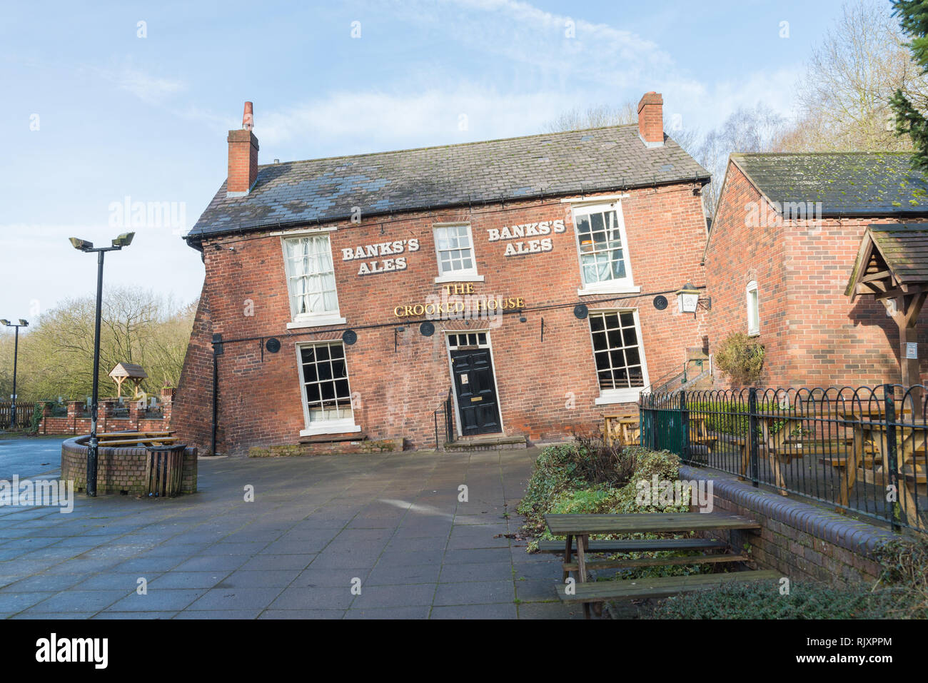 The Crooked House pub in Himley near Dudley is famous for its sloping ...
