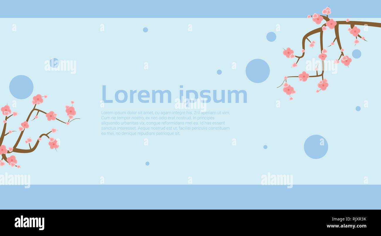 Template Asian Background With Sakura Tree Blossom Decoration Banner ...