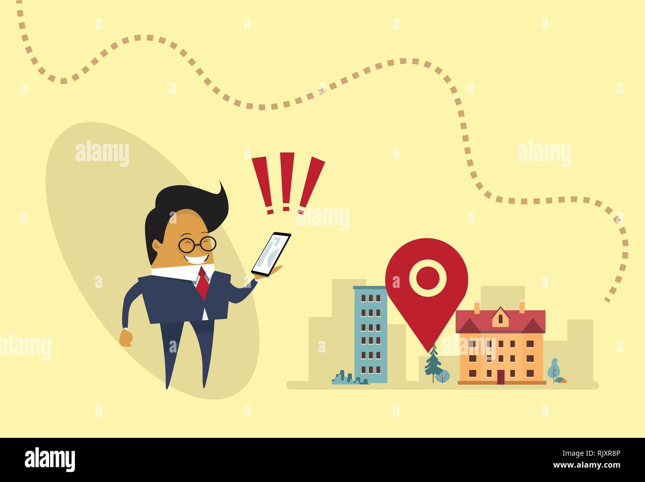 Businessman holding city map Stock Vector Images - Alamy