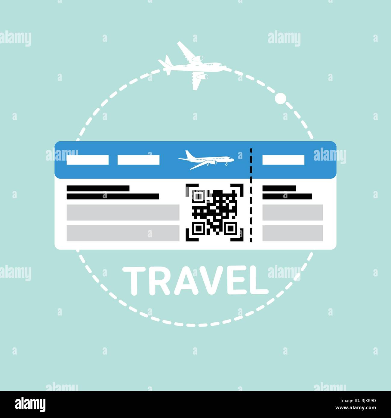Ticket On Plane Icon Travel Boarding Document Stock Vector Image & Art ...