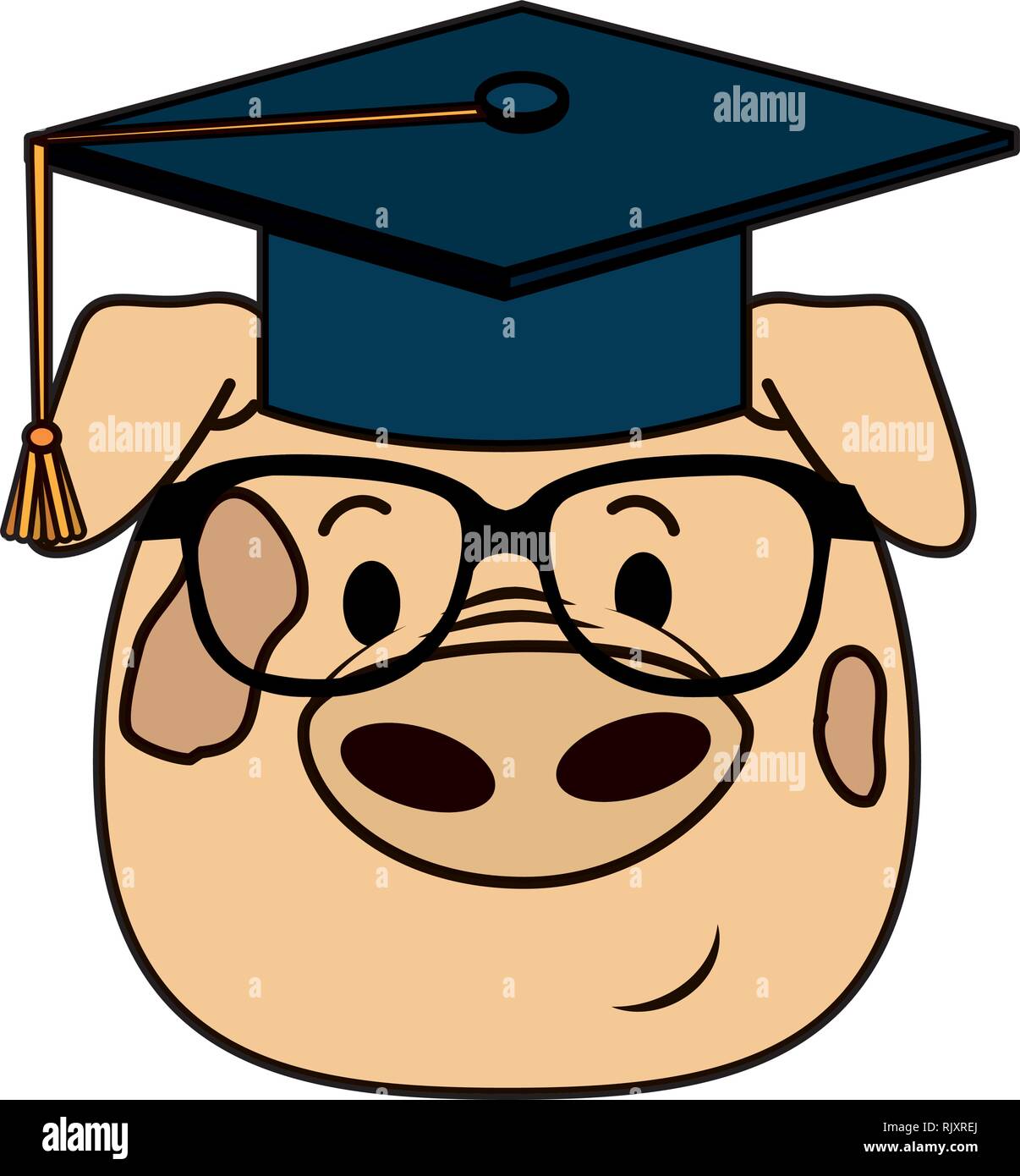 Graduation hat pig Stock Vector Images - Alamy