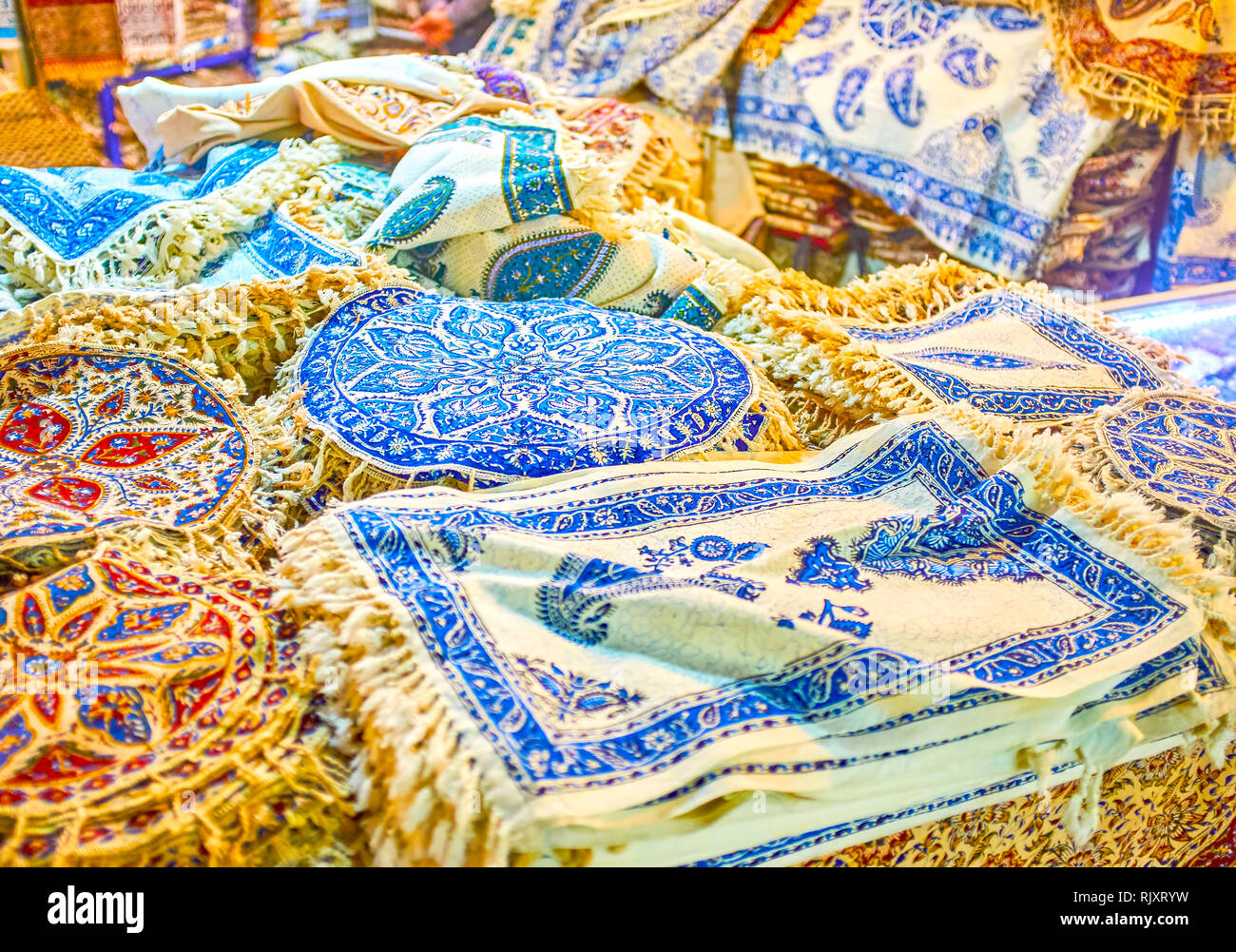 Traditional Persian textile with handprint patterns, made by Isfahan ...