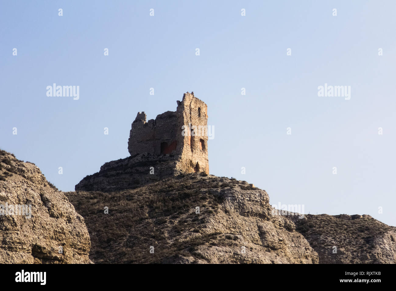 Old farm house ruin on the hill among rural landscape Stock Photo - Alamy
