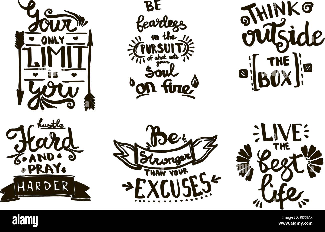 Vector Chalkboard phrase handwriting calligraphy. Black and white ...