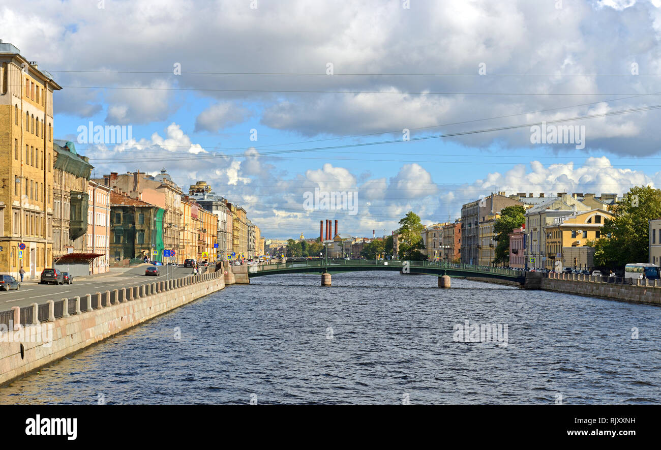 Fontanka Embankment and Krasnoarmeysky Bridge Stock Photo - Alamy