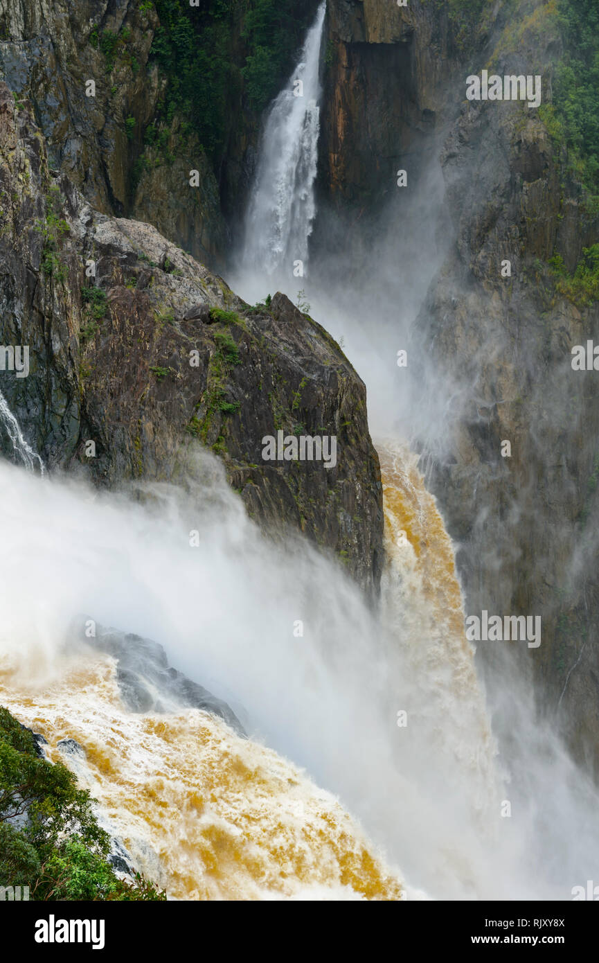 View of Barron Falls in full flood during a monsoon, Kuranda, Far North ...