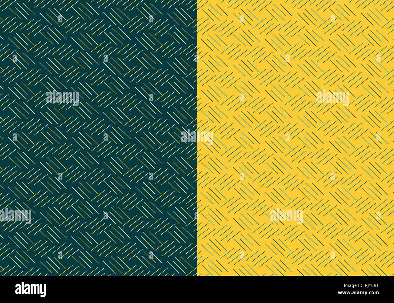 Vector pattern teal and yellow lines, repeat texture background. A ...