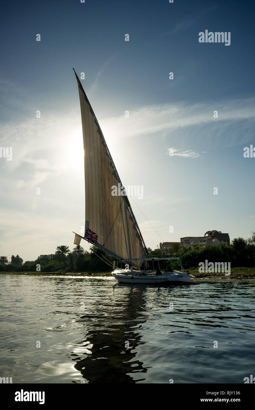 Egypt. Sailing ship at the Nile in Luxor Stock Photo - Alamy