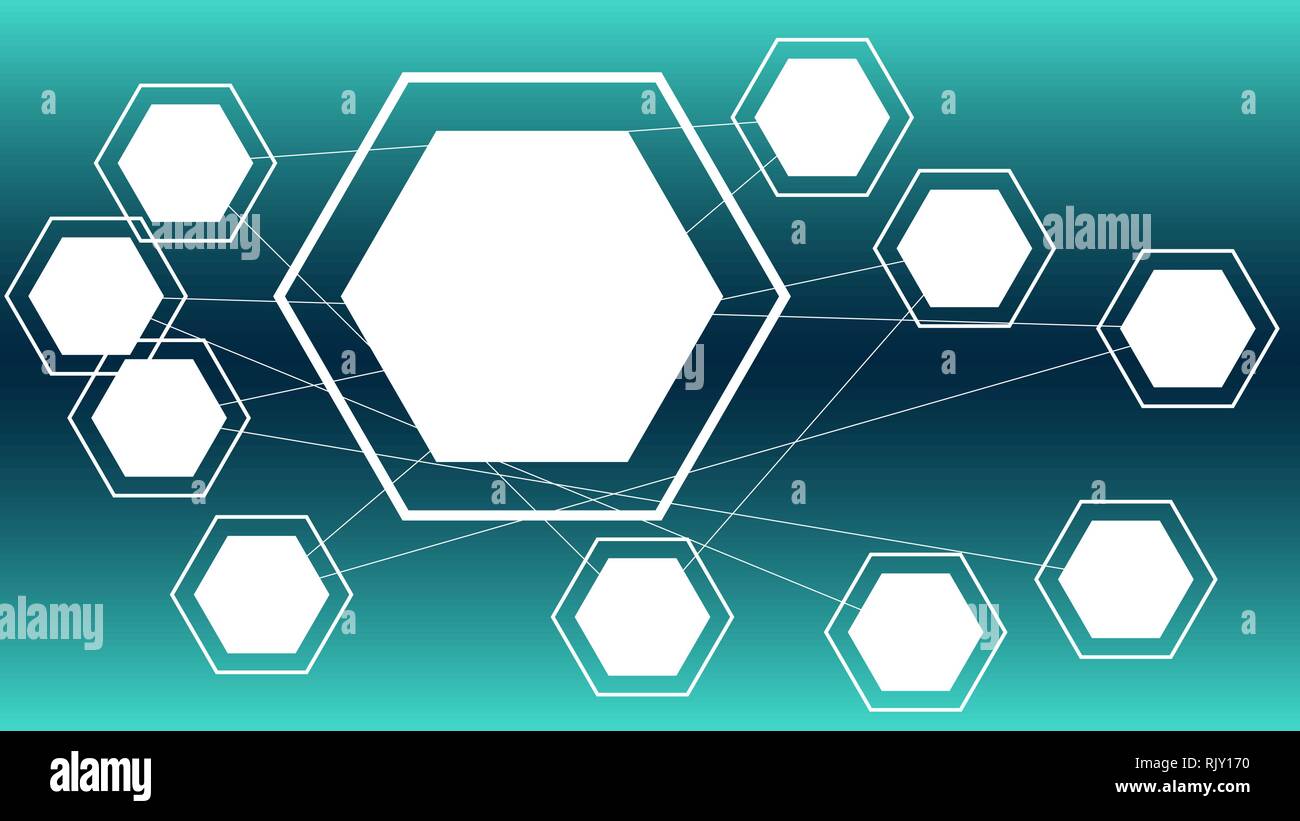 Connected hexagon shapes, technology backgrounds concept illustration ...