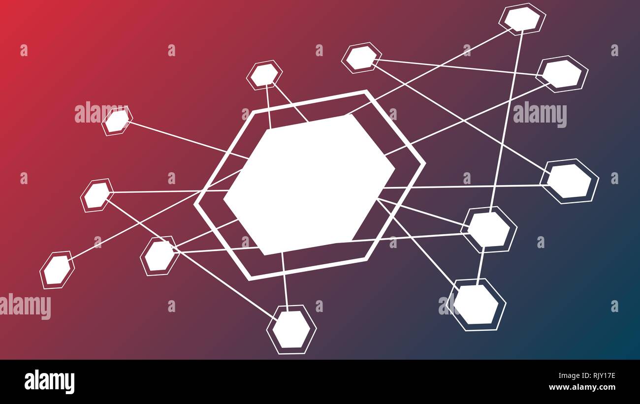 Hexagon design style, vector line connections copy space Stock Vector ...
