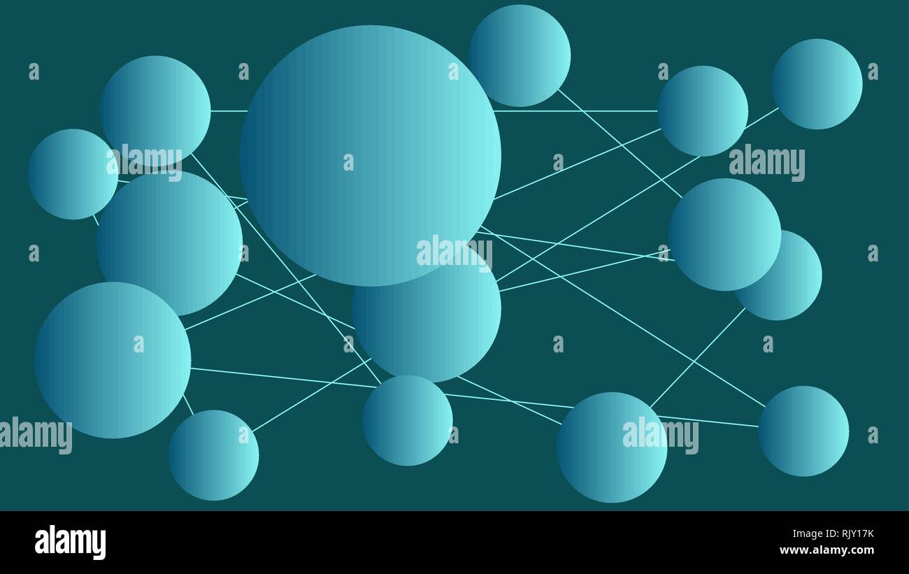 Science technology background illustration, connected vector circles ...