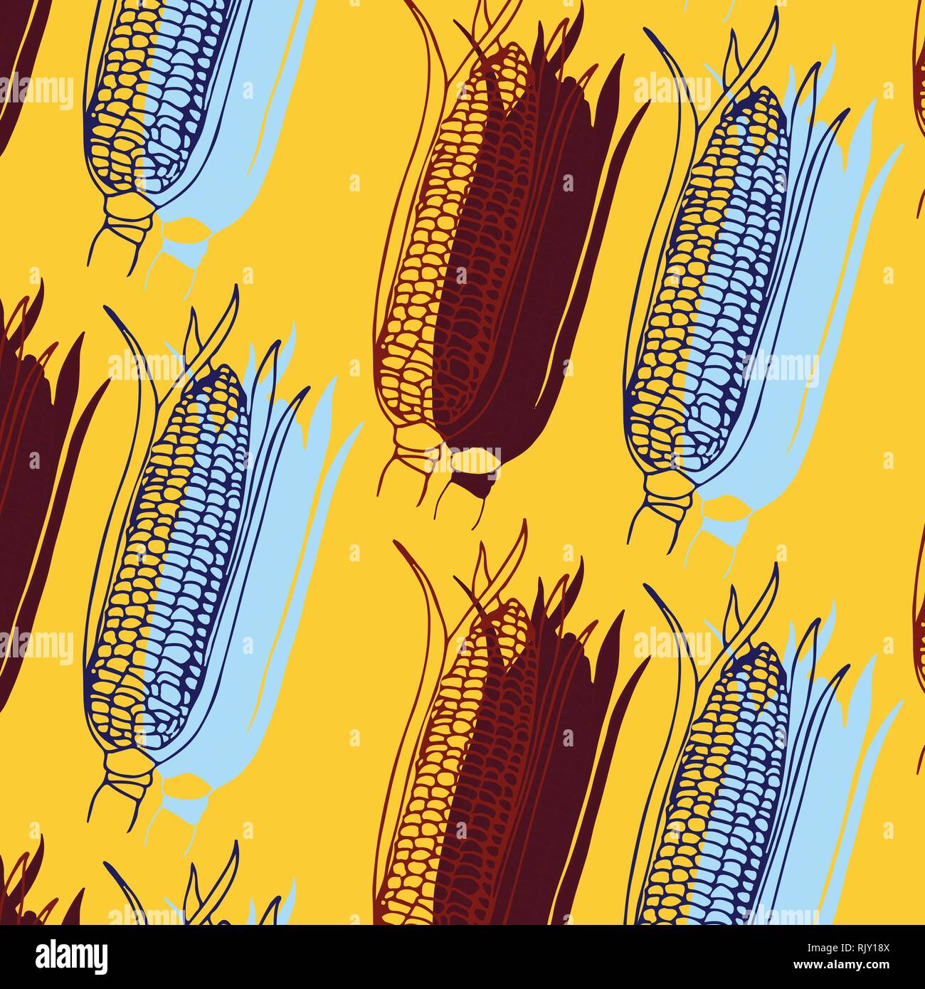 Corn in field green Stock Vector Images - Alamy