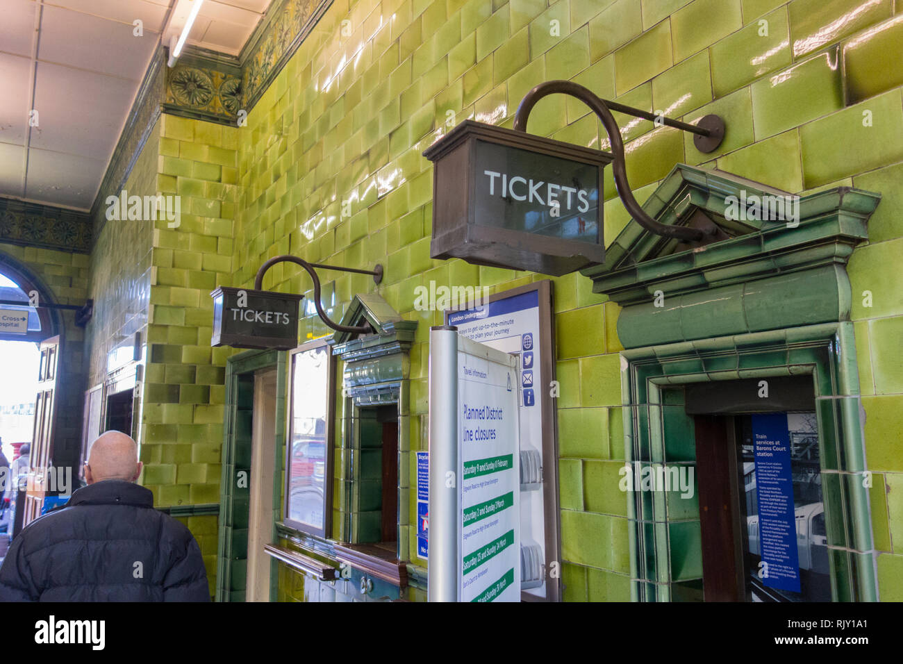 Ticket hall at Barons Court Underground Station, Gliddon Road, London ...