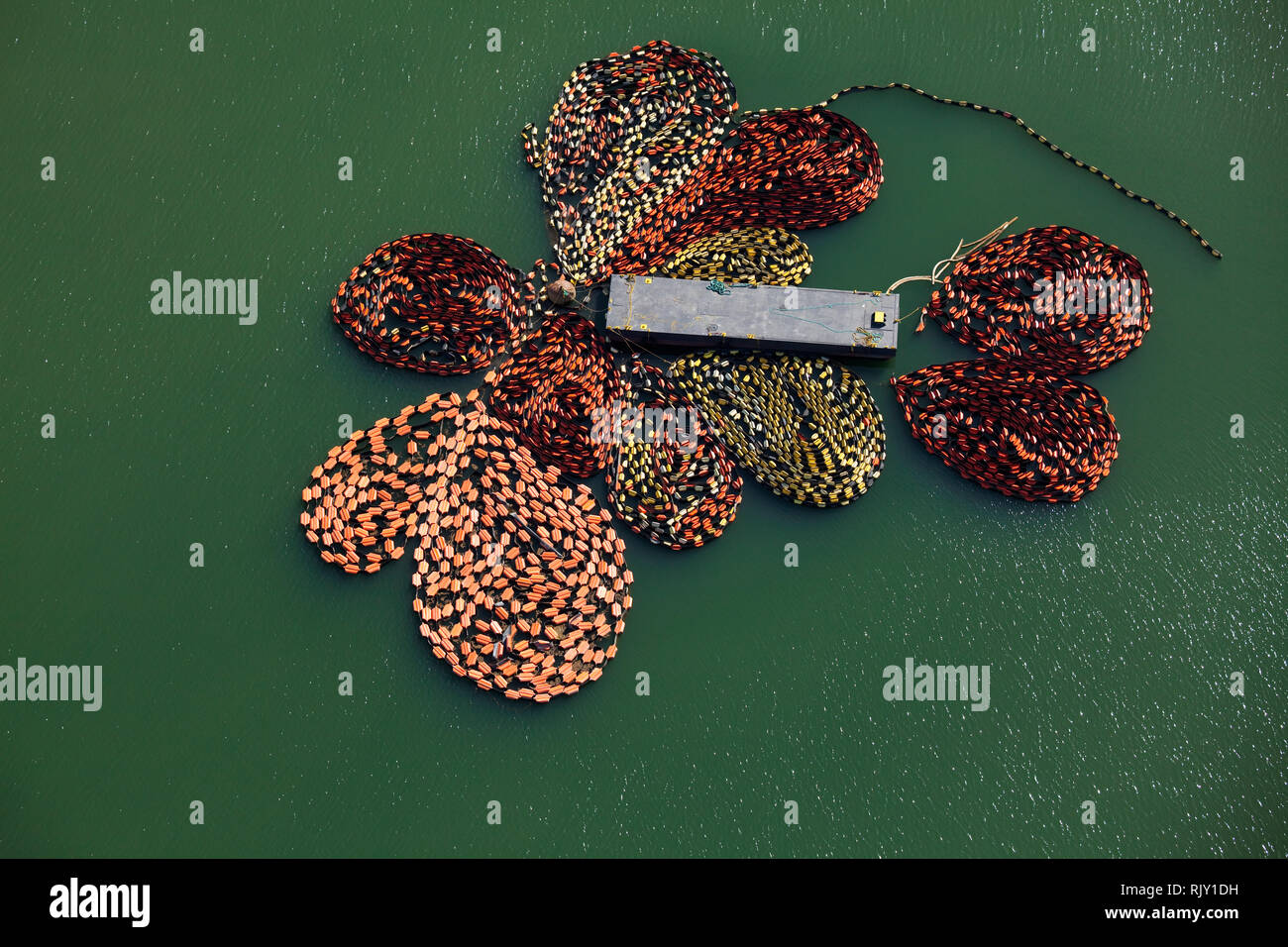 Oil Booms Attached to a Barge Stock Photo - Alamy