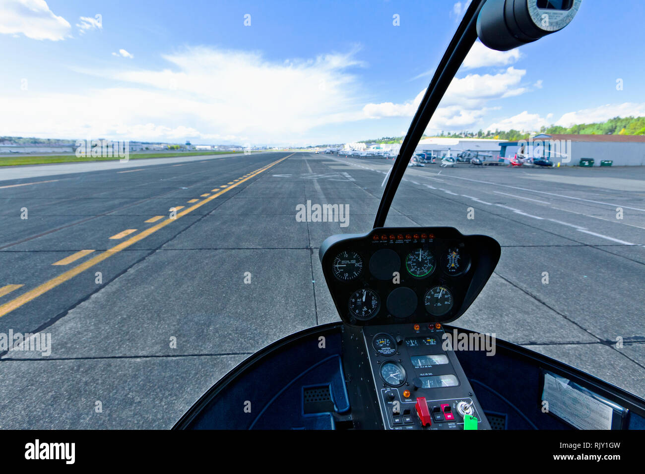 Airport Runway From a Cockpit Stock Photo - Alamy