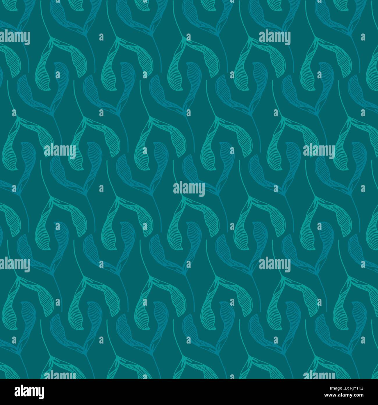 Floral vector pattern in teal color palette Stock Vector Image & Art ...