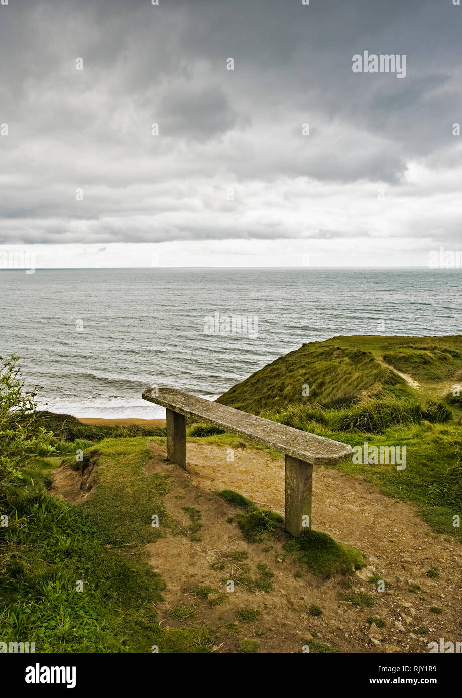 Bench Overlooking Ocean Stock Photo - Alamy