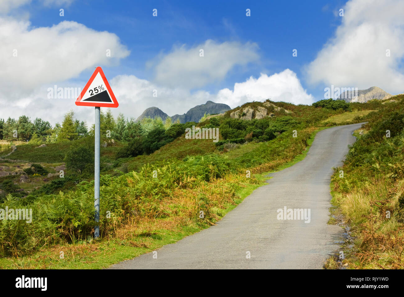 Road going uphill path hi-res stock photography and images - Alamy