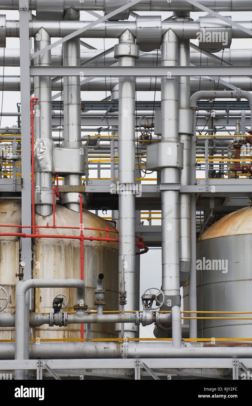 Industrial Pipes in an Oil Refinery Stock Photo - Alamy