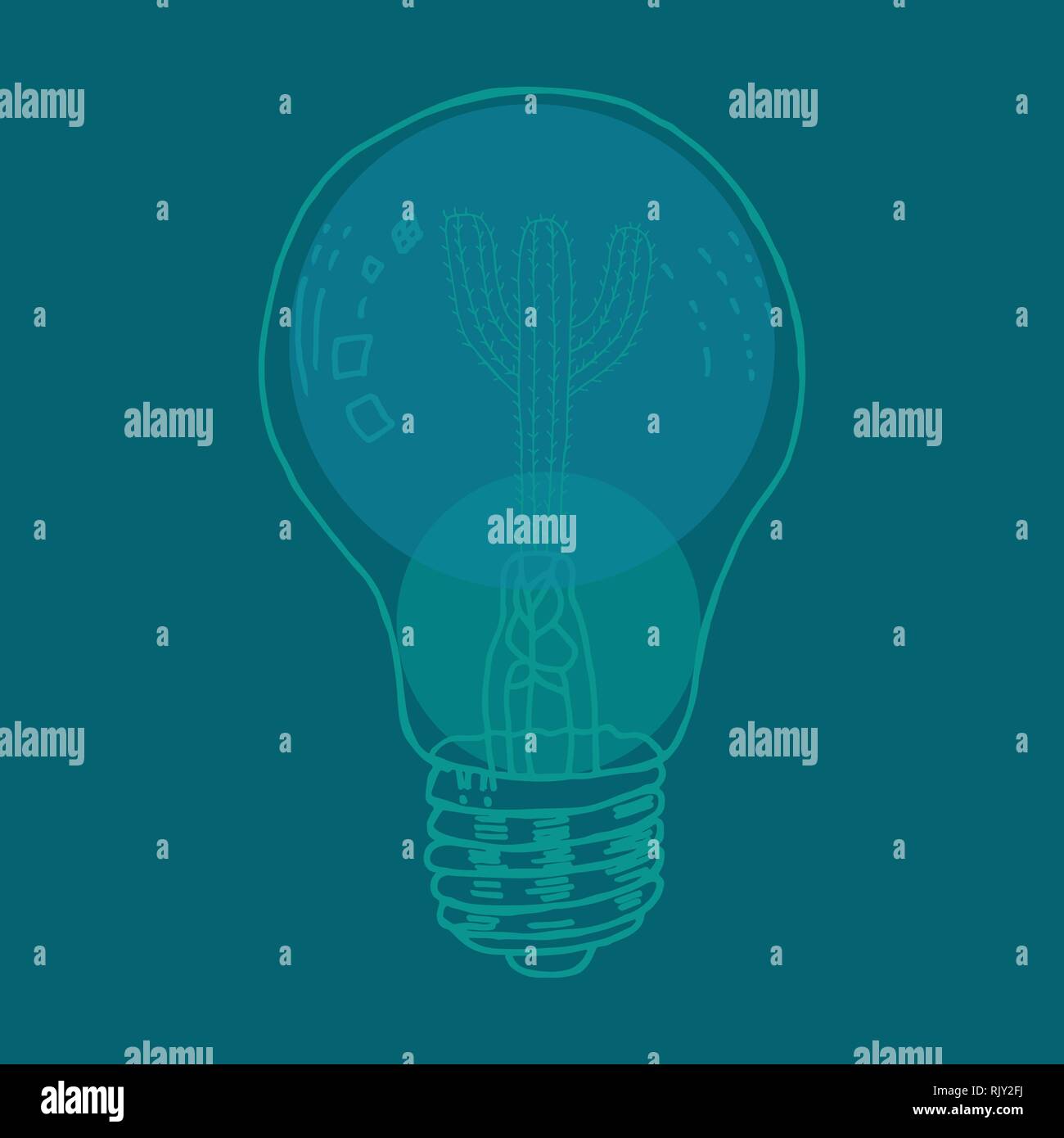 Think cactus Stock Vector Images - Alamy