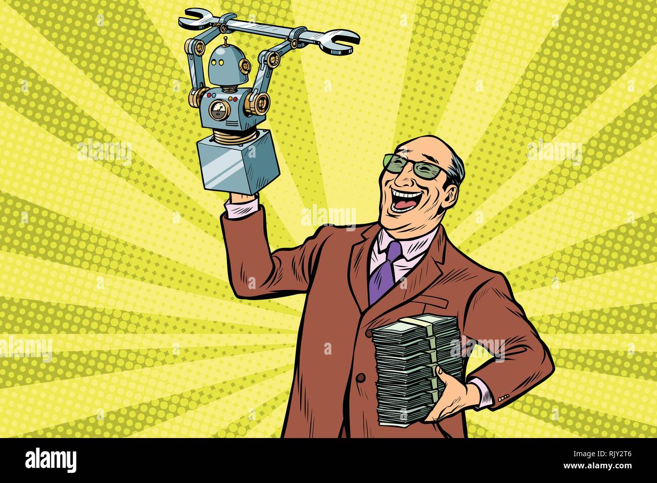 Inventor robot Stock Vector Images - Alamy