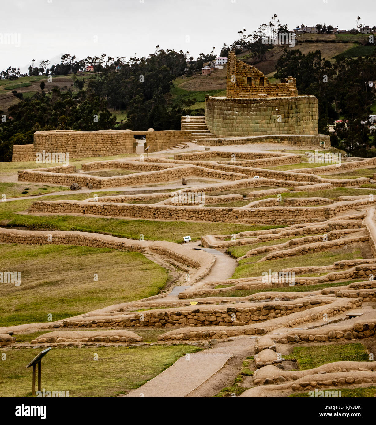 Inca Pirca is the oldest and most famous Inca ruins in Ecuador Stock ...