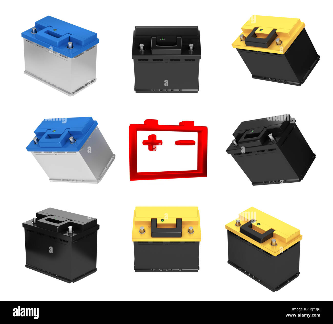 3D rendering. Car battery on white background Stock Photo - Alamy