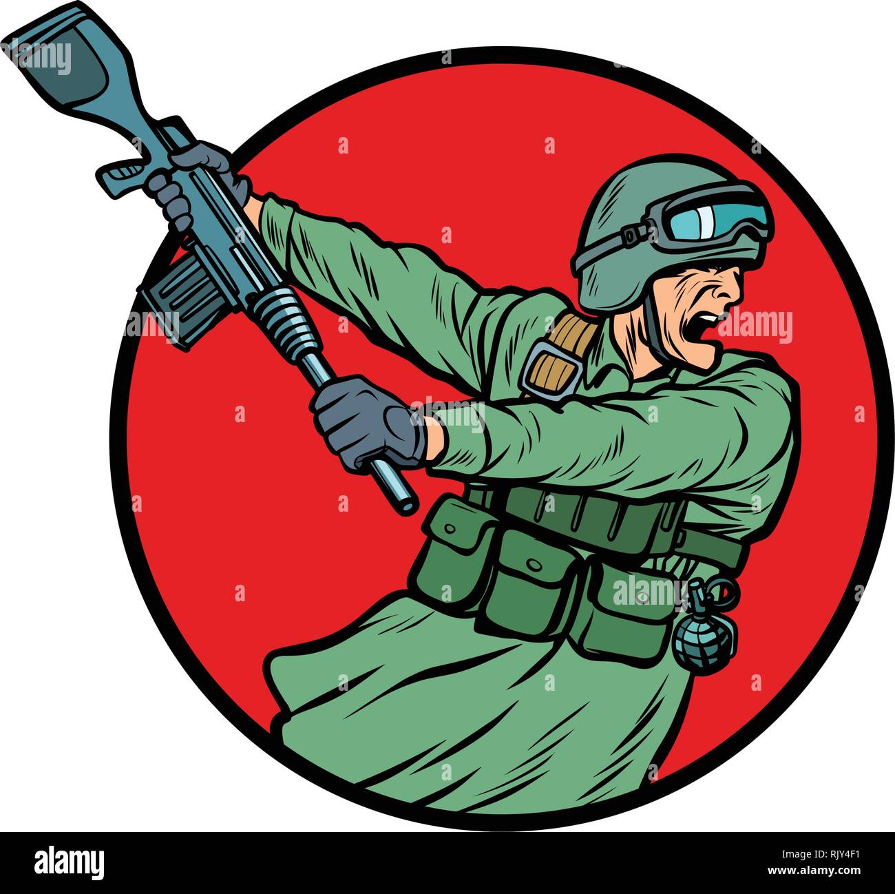 symbol kick the gun butt. soldiers at war Stock Vector Image & Art - Alamy