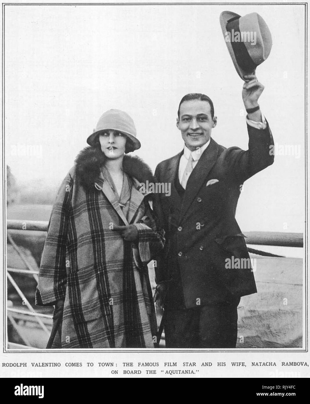 RUDOLPH VALENTINO Italian-American silent film actor with his second ...