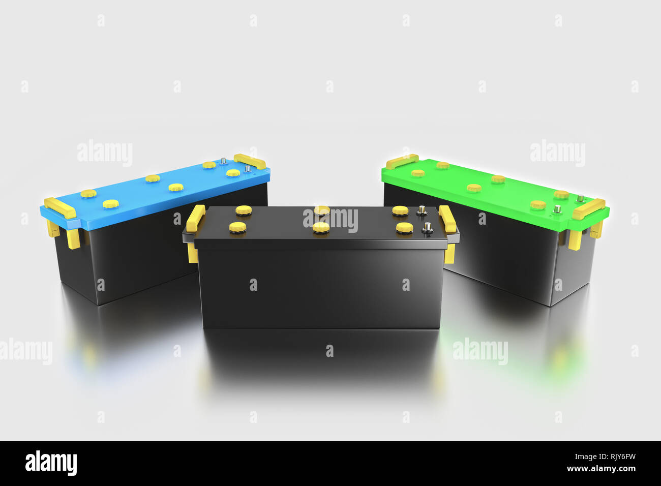 3D rendering. 24v battery for truck. Commercial vehicle accumulator ...