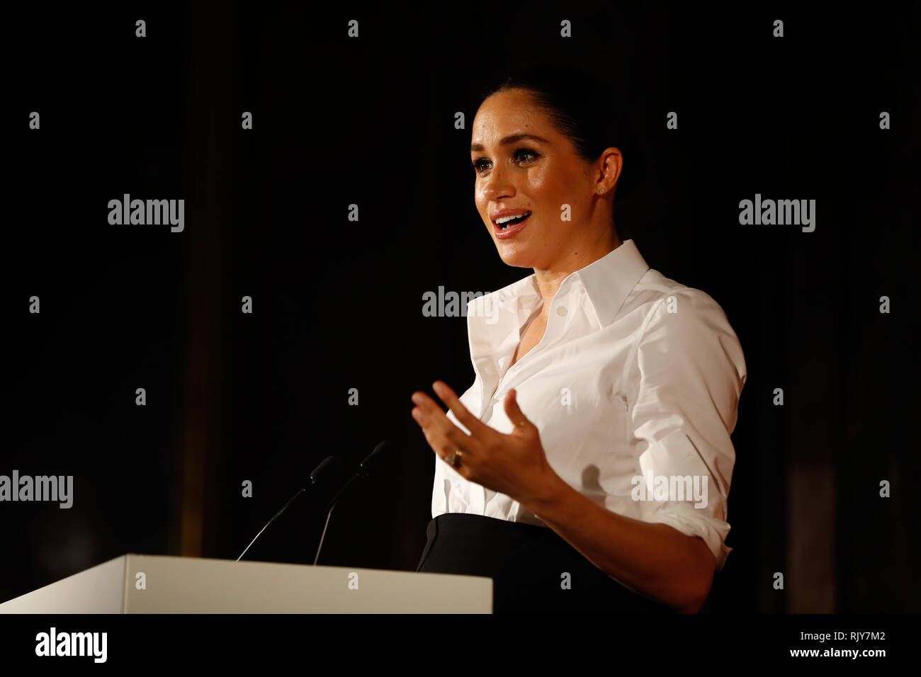 The Duchess of Sussex presents the Celebrating Excellence Award to ...