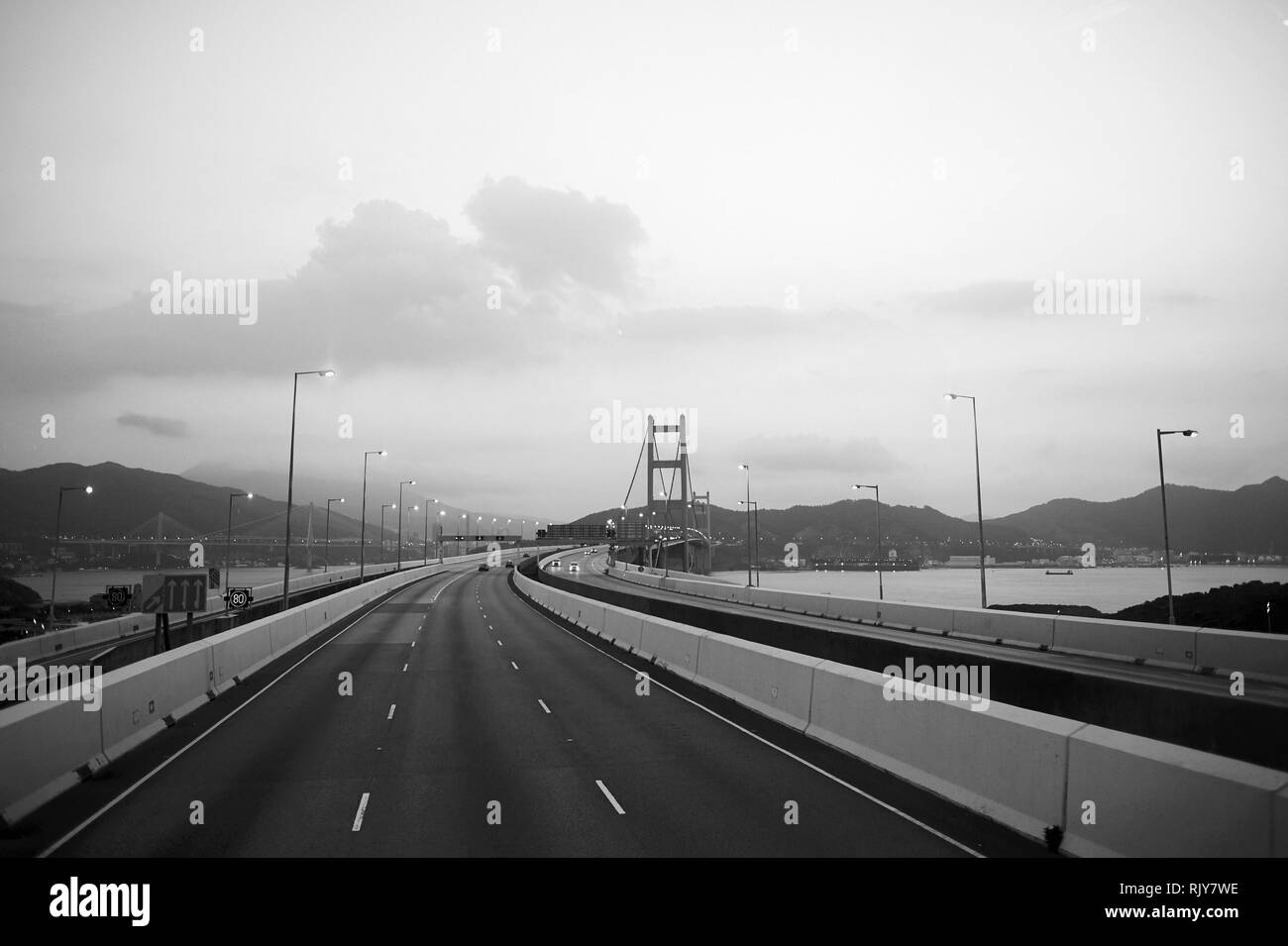 Double deck road bridge Black and White Stock Photos & Images - Alamy