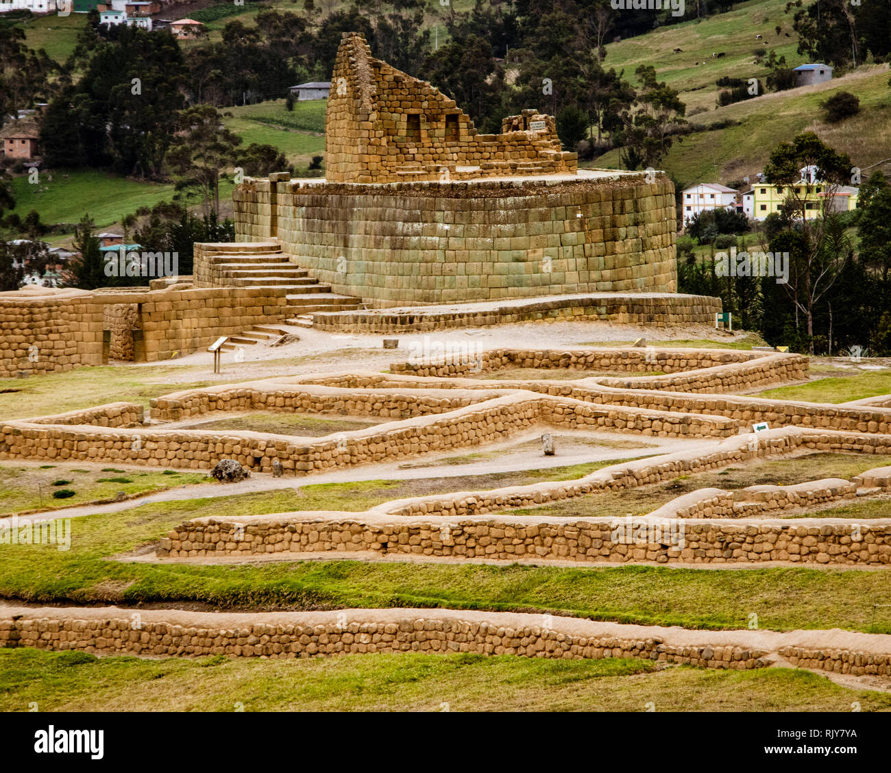 Inca Pirca is the oldest and most famous Inca ruins in Ecuador Stock ...
