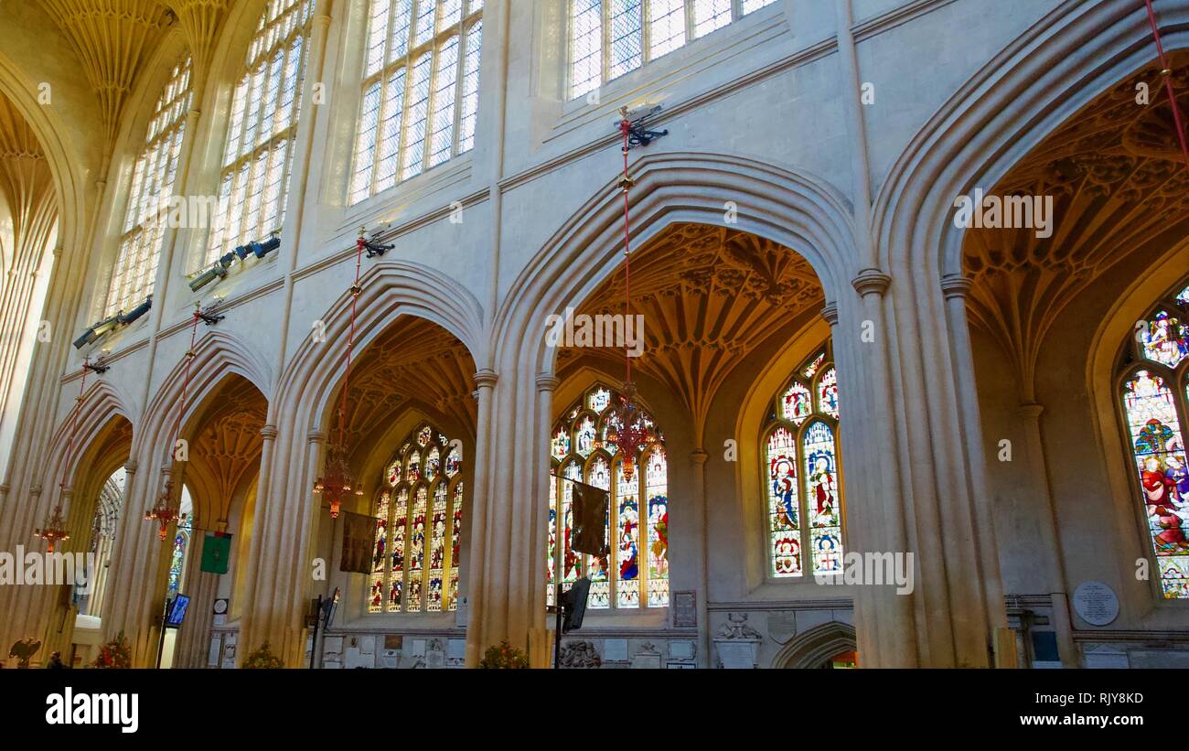 Stained glass window bath abbey hi-res stock photography and images - Alamy
