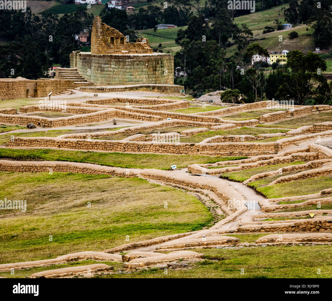 Inca Pirca is the oldest and most famous Inca ruins in Ecuador Stock ...