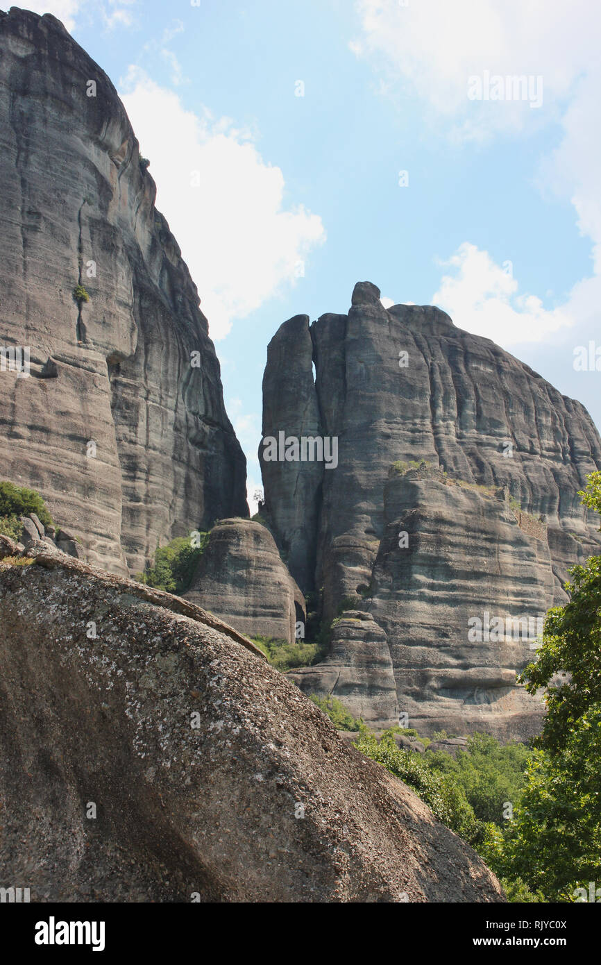 Landscape of Meteora rock formation Kalambaka Greece Stock Photo - Alamy