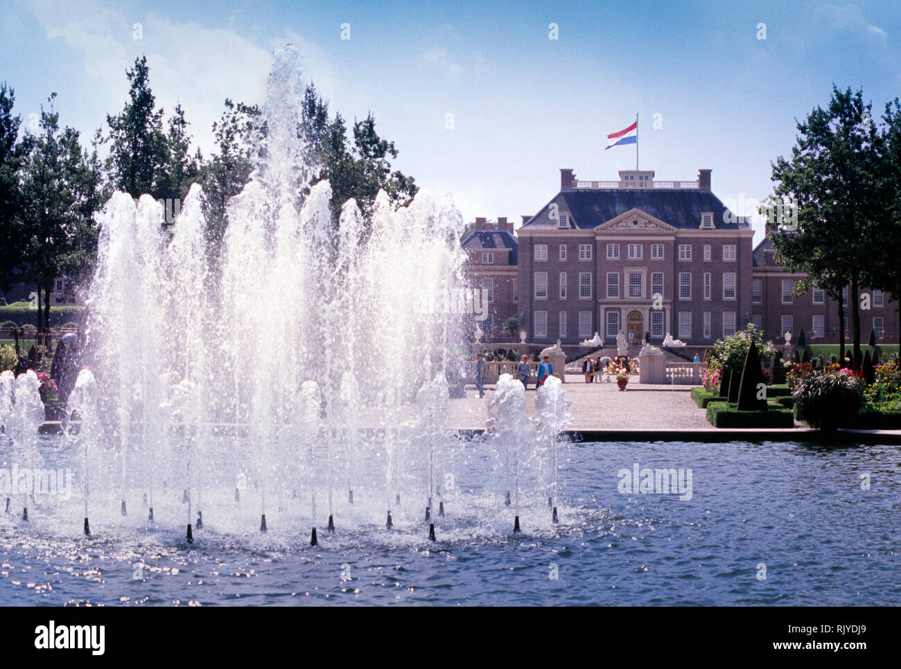 Netherlands, Apeldoorn, Het Loo Palace, Garden, Fountain Stock Photo ...