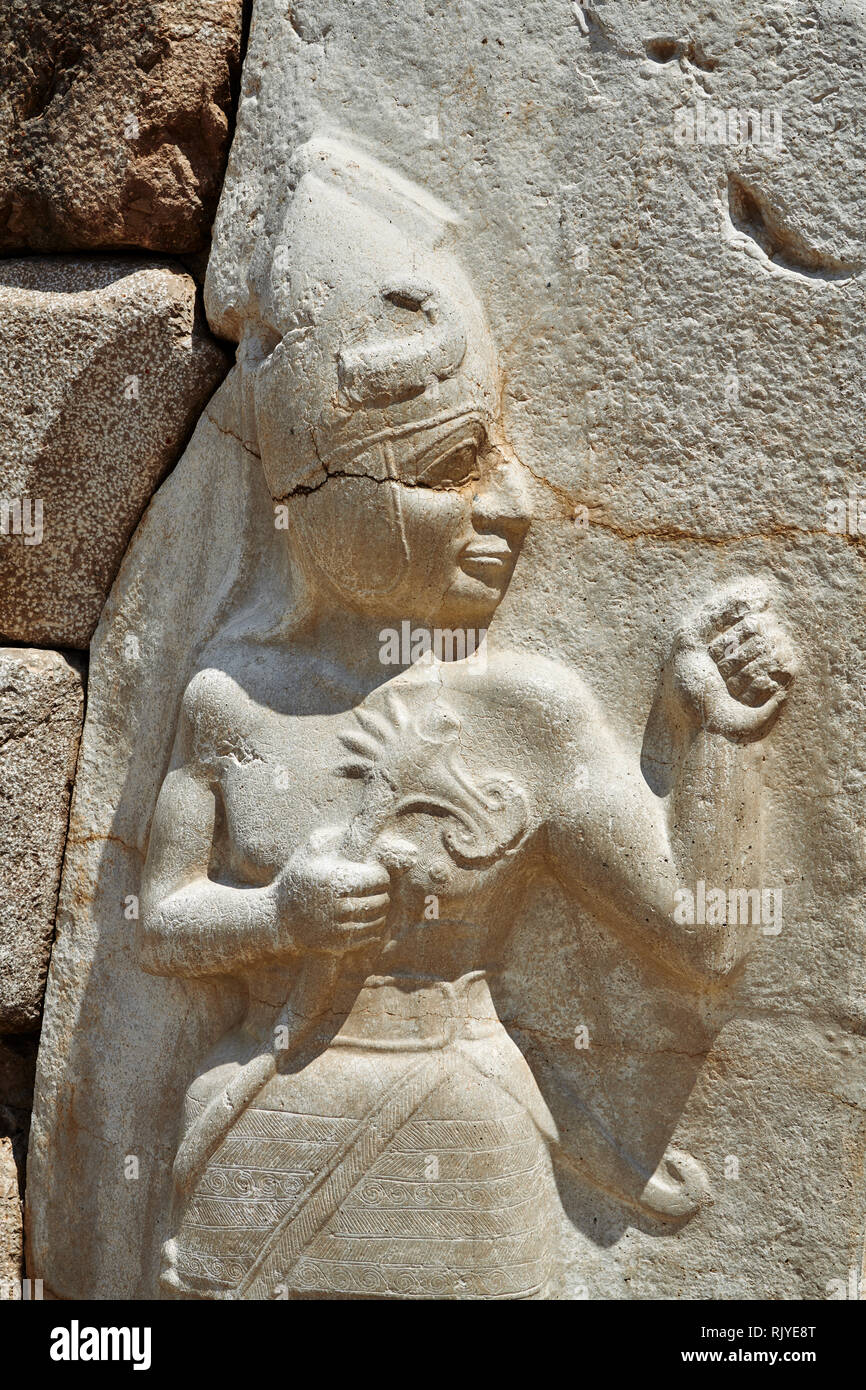 Picture & image of the Hittite Relief sculpture of the God of War of ...