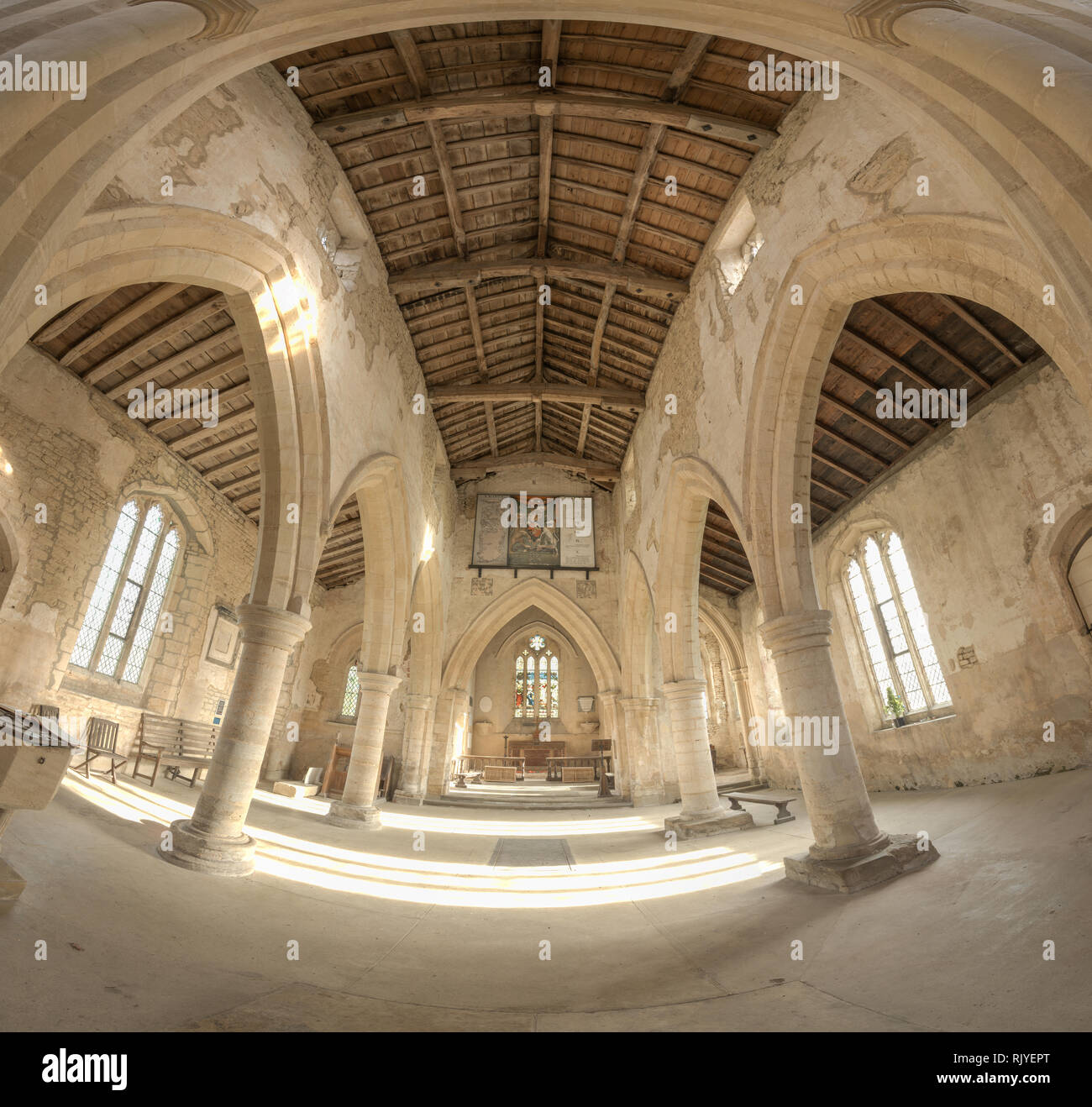 Medieval Village Church Interior Uk High Resolution Stock Photography ...