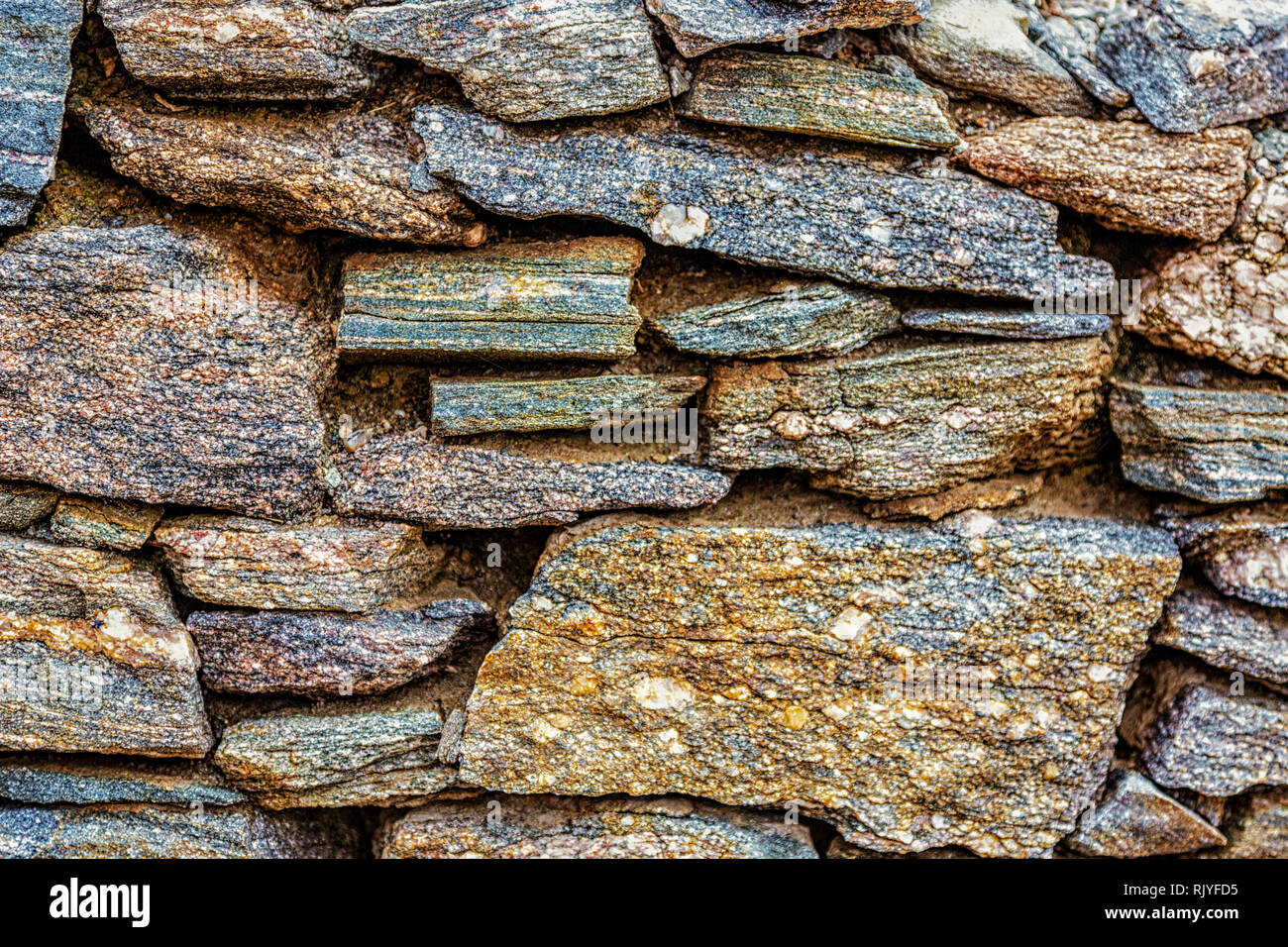 Wall built of shale without any mortar in Argentina Stock Photo - Alamy