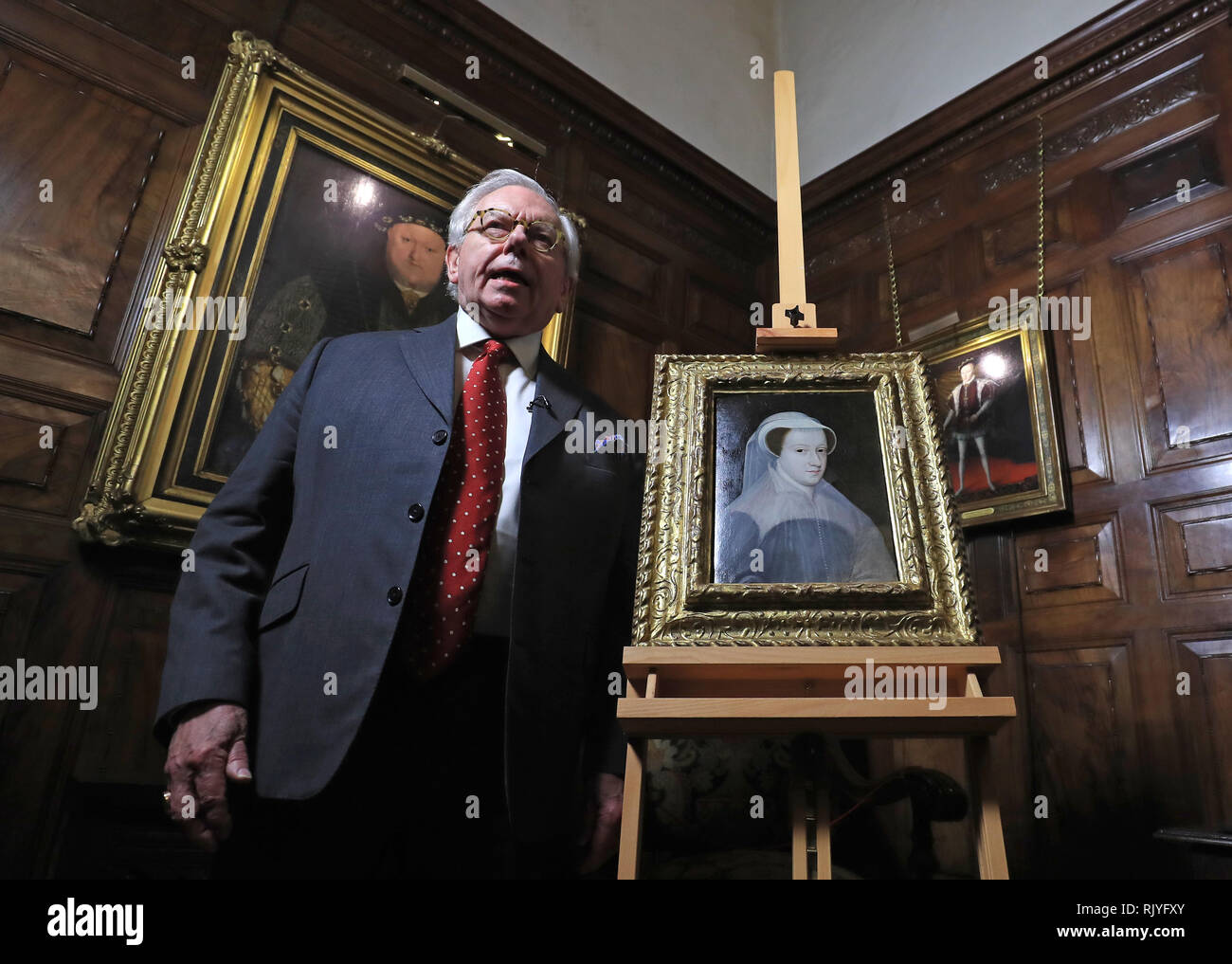 Photo call for historian David Starkey unveiling a rare portrait of ...