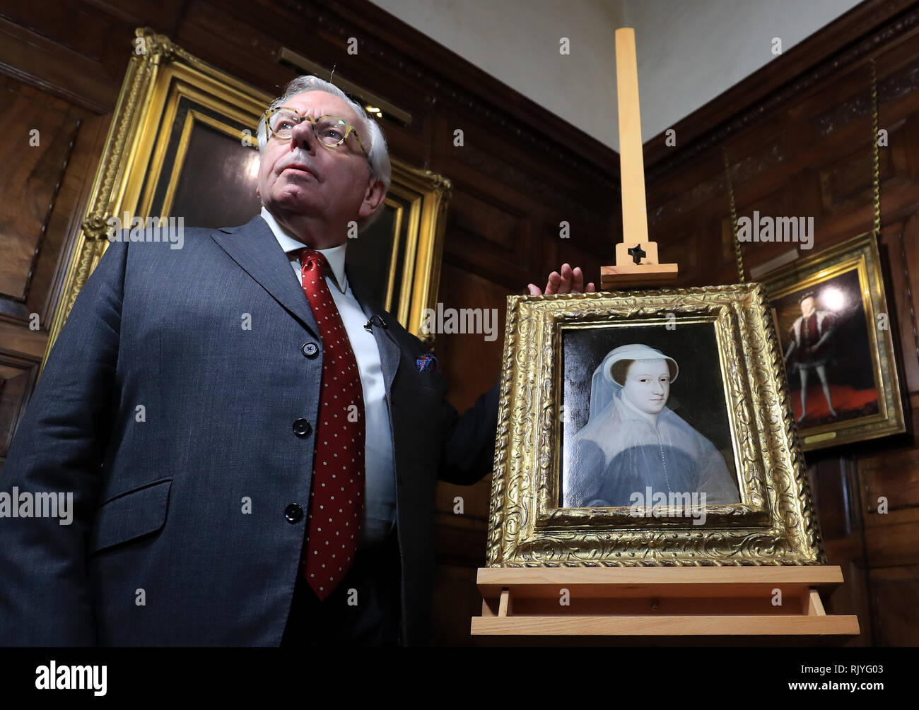 Photo call for historian David Starkey unveiling a rare portrait of ...
