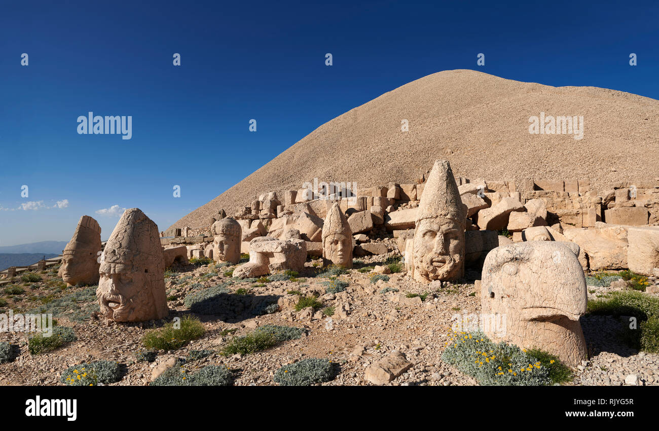 Statue head of from left, Antiochus, Zeus, Commagene, Apollo, Herekles ...