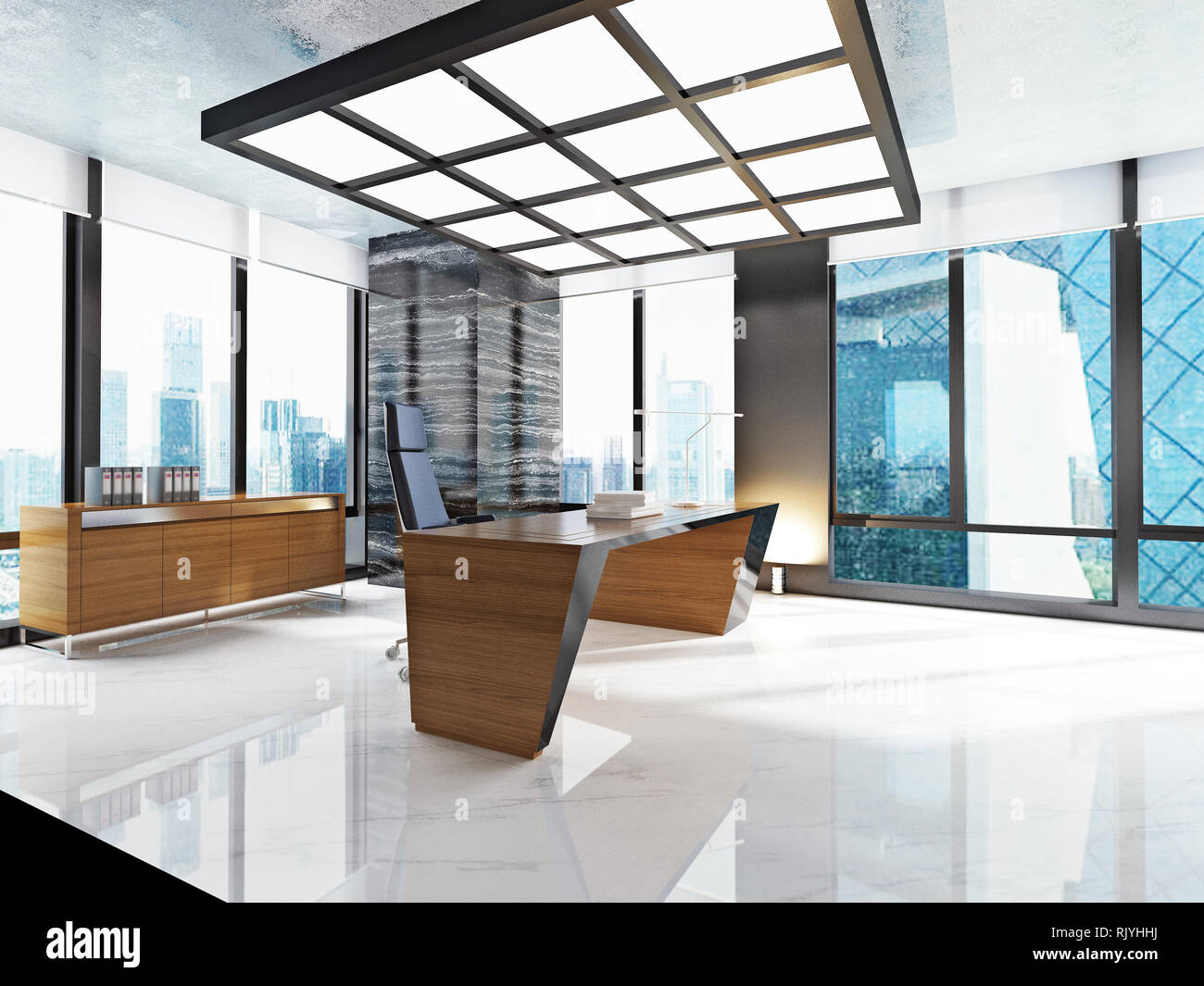 3d rendering office interior hi-res stock photography and images - Alamy